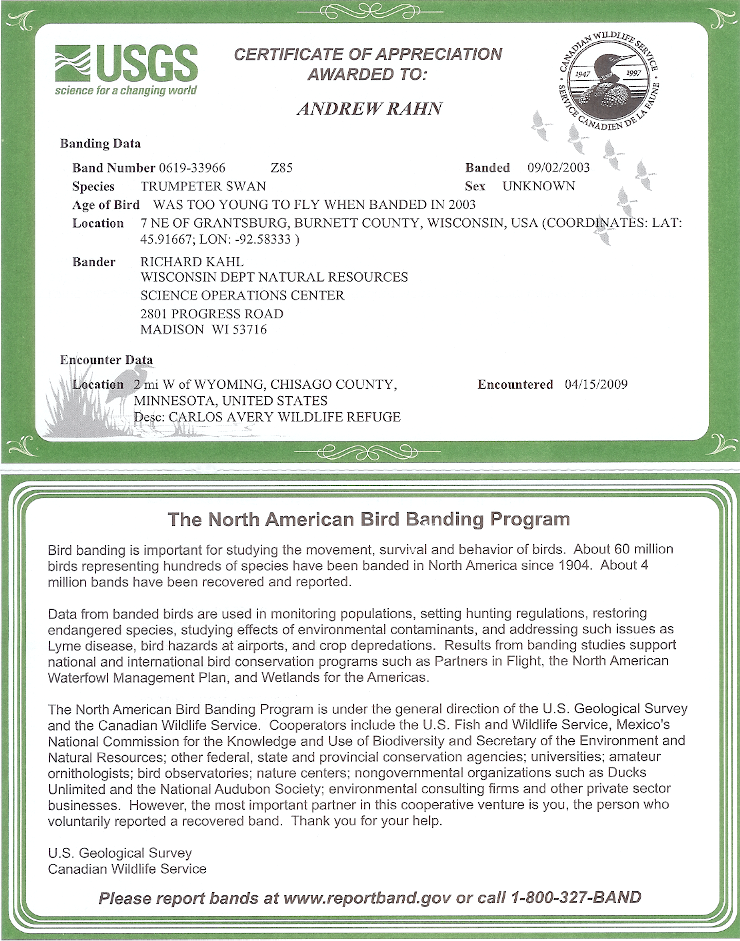 USGS Certificate of Appreciation – Science Fare